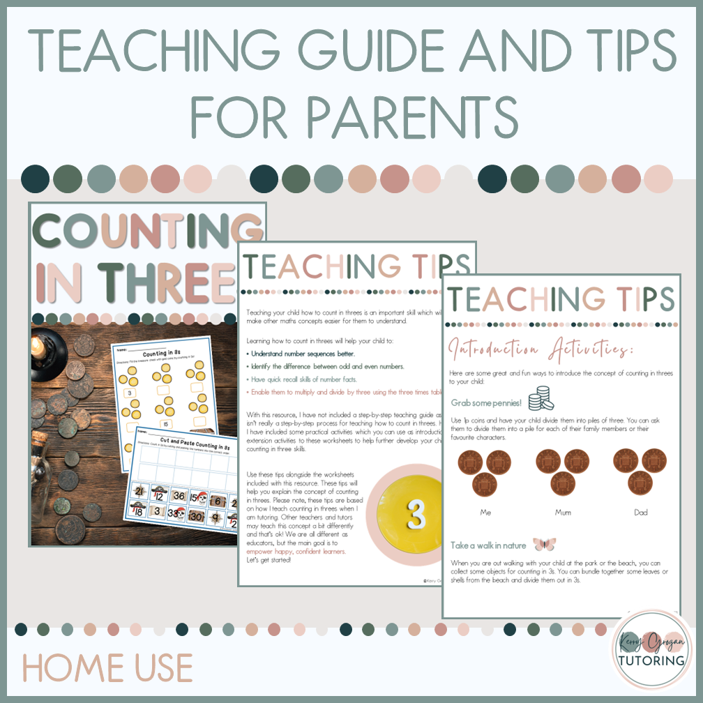 Counting in 3s : Worksheets - Kerry Grogan Tutoring