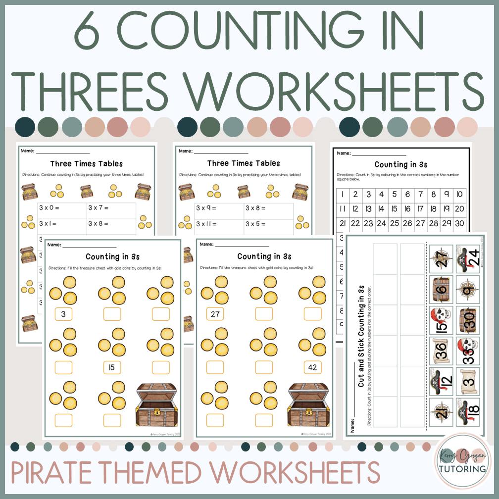Counting in 3s : Worksheets - Kerry Grogan Tutoring