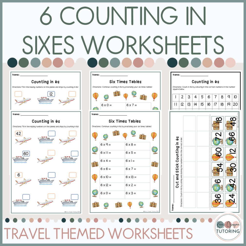 Skip Counting 6 : Worksheets - Kerry Grogan Tutoring